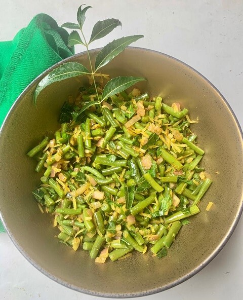 French Beans with Neem and Coconut | Renu Dalal Recipe | Renu dalal